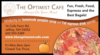 Fun, Fresh, Food, The Optimist Cafe