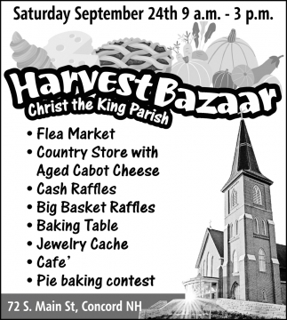 Harvest Bazaar, Christ Of King Parish, Concord, NH