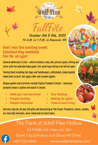 October 8th & 9th, 2022, The Farm Of Wolf Pine Hollow