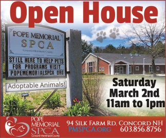 Open House, Pope Memorial SPCA, Concord, NH