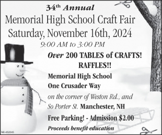 Over 200 Tables of Crafts!, 33st Annual Memorial High School Craft Fair ...