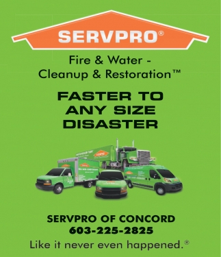 Faster To Any Size Disaster, Servpro, Bow, NH