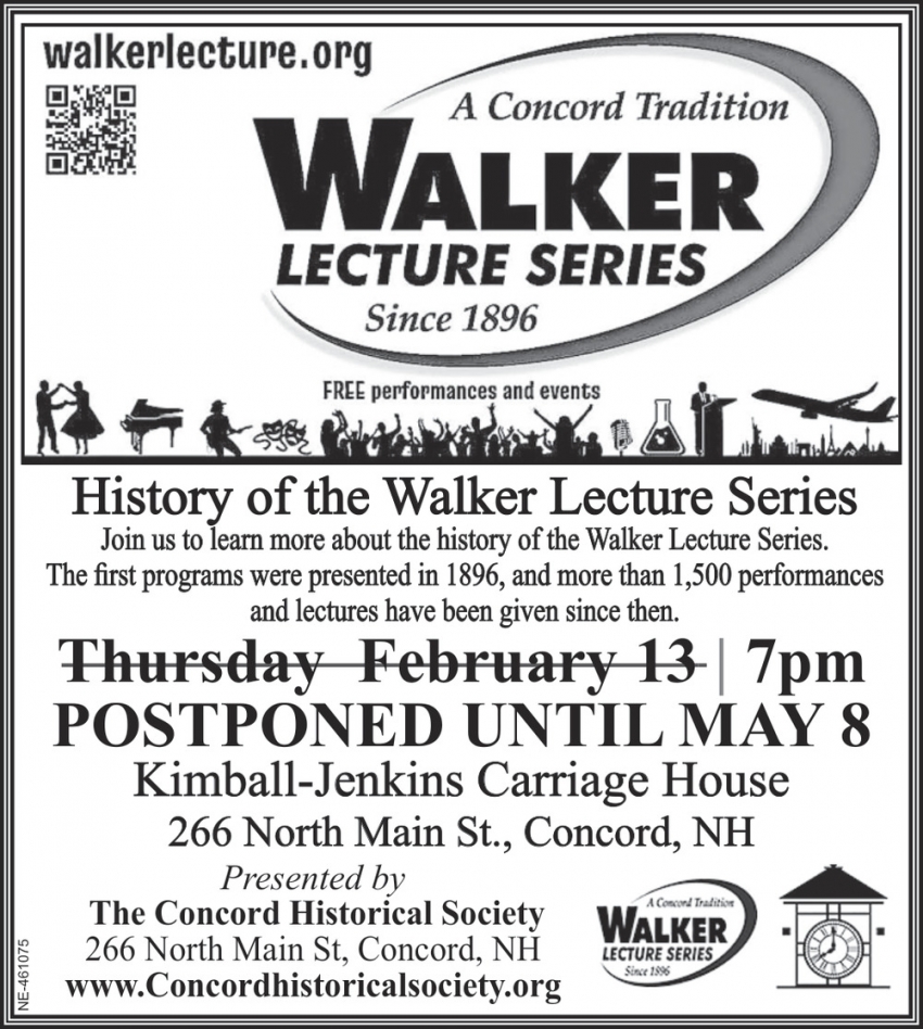 History of the Walker Lecture Series, Walker Lecture Series, Concord, NH
