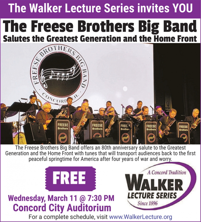 The Free Brothers Big Band, Walker Lecture Series, Concord, NH