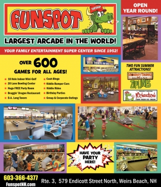 Open Year Round , Funspot NH, Laconia, NH
