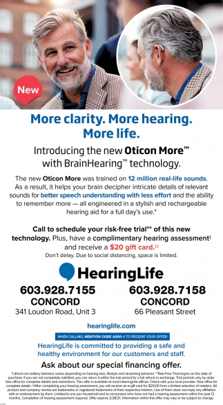 More Clarity. More Hearing. More Life., HearingLife, Concord, NH